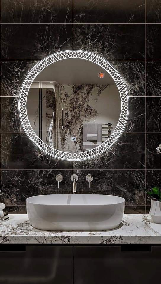 Gương tròn LED sáng tạo cho nhà tắm-Chiếu sáng đa chiều